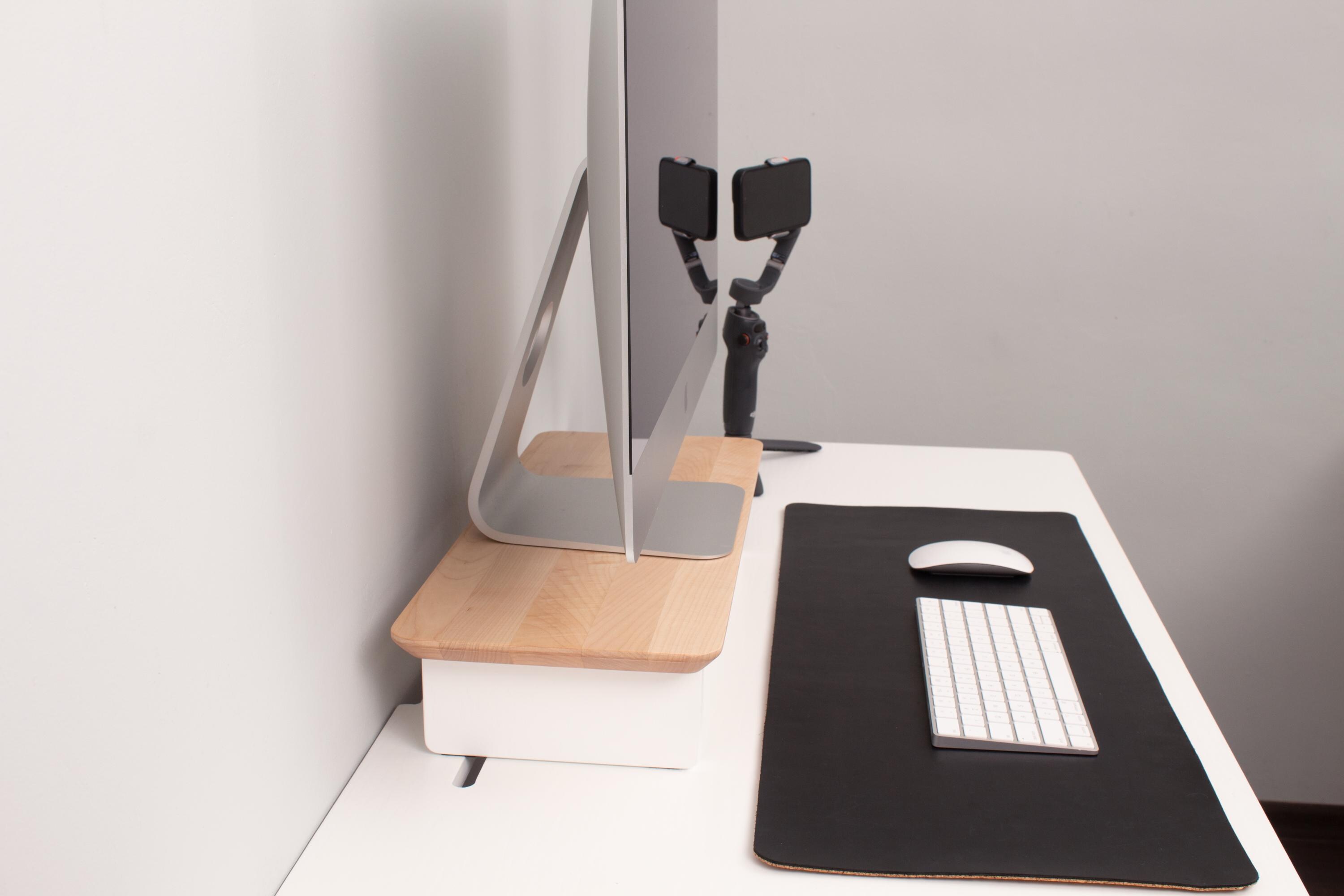 Walnut Monitor Stand Wooden Monitor Riser Maple Desk Organizer - Etsy