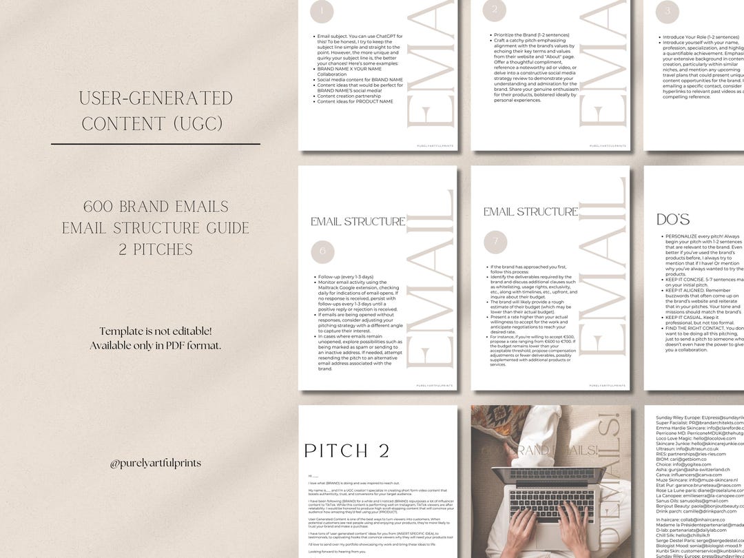 Brand Email List for UGC Creators and Influencers - Pdf With 600 Brand ...