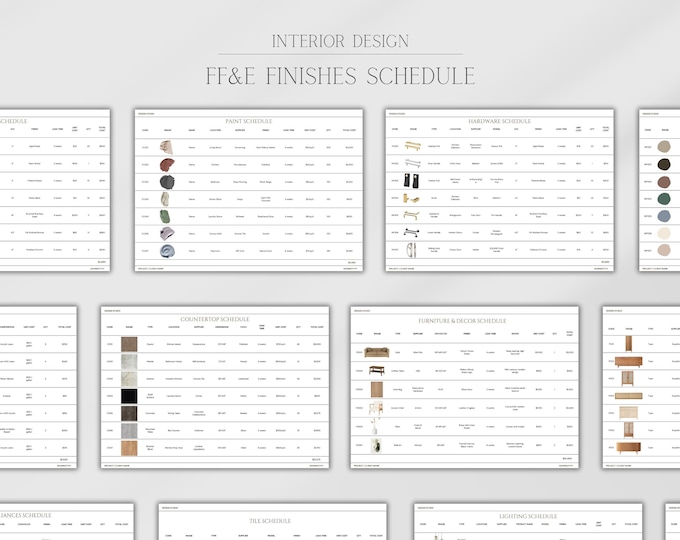 FFE Finishes Schedule | Interior Design Furniture | Fixtures and ...