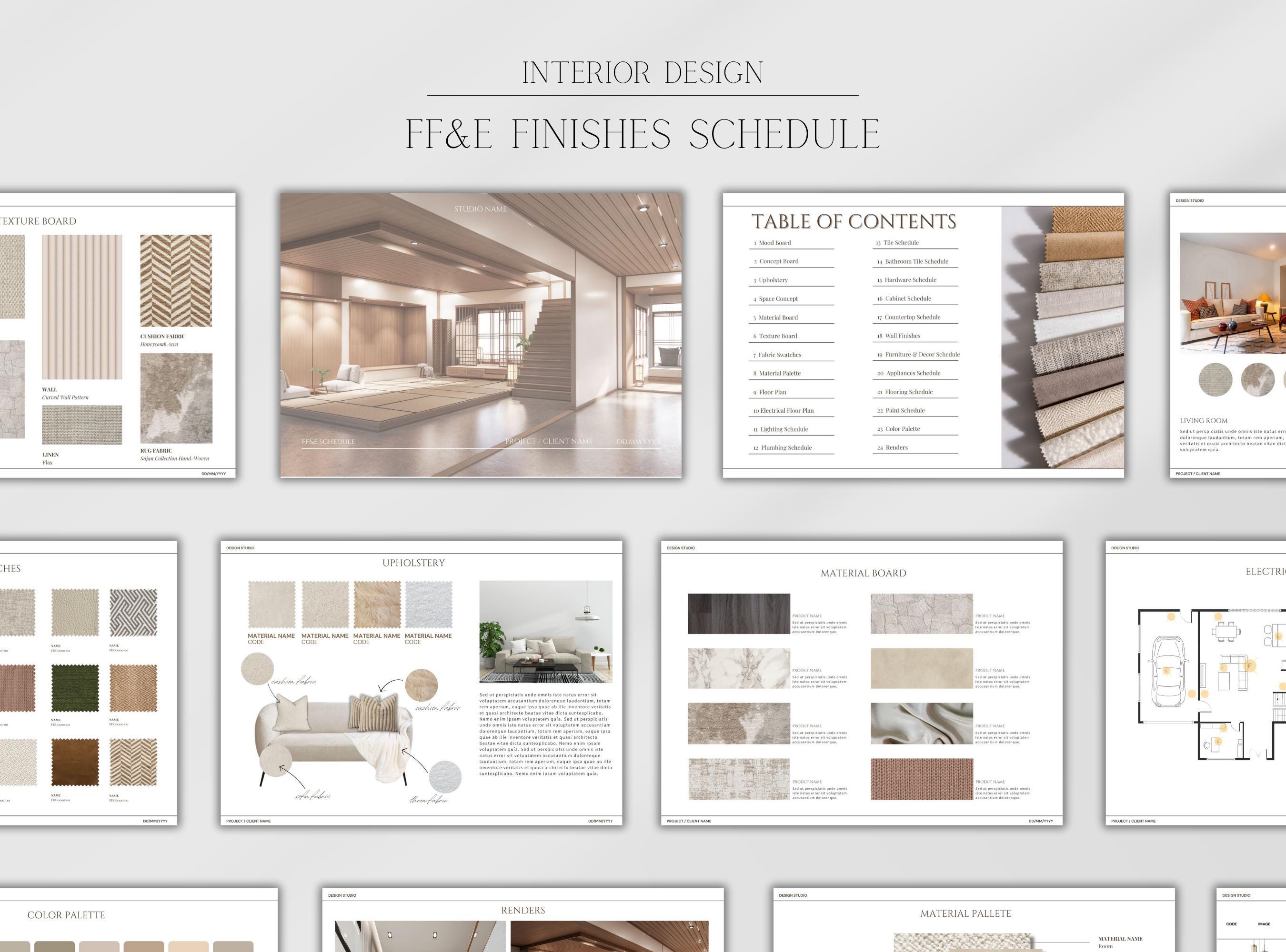 FF&E Schedule | Interior Design Furniture, Fixtures and Finishes ...