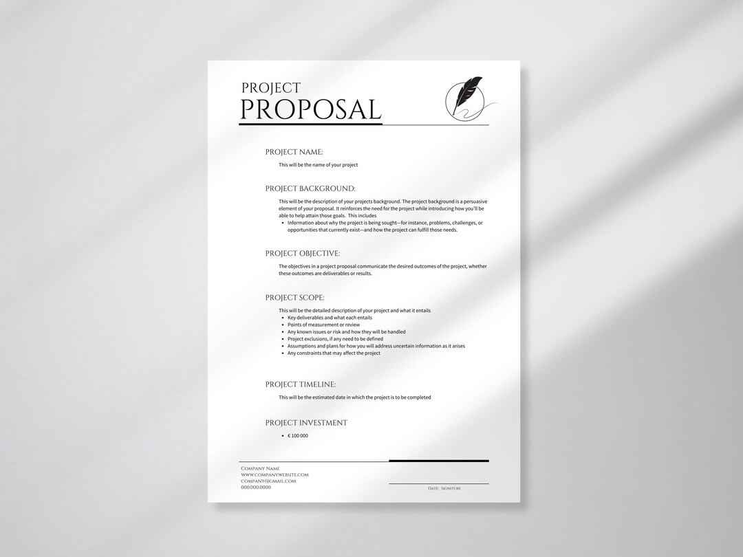 Minimal Project Proposal Template Canva | Client Onboarding Form ...