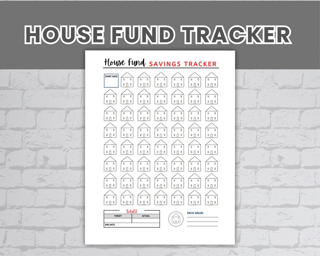 Printable House Fund Tracker, Personal Finance Goals, Dream Home ...
