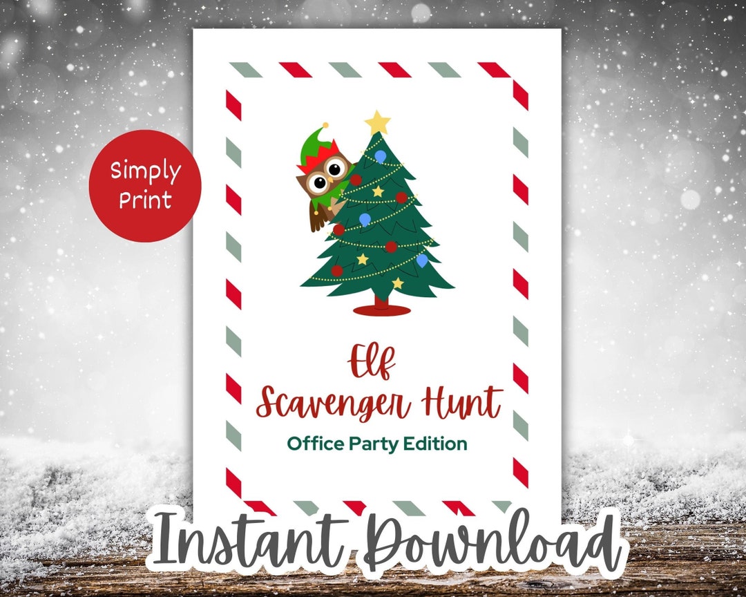 Office Christmas Party Elf Scavenger Hunt - Printable Game - Instant ...