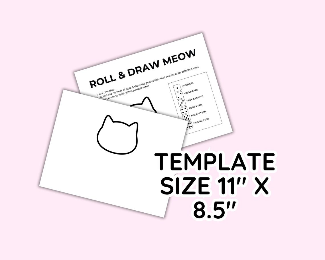 Kitty Roll the Dice & Draw Activity, for Kids and Cat Lovers, Fun ...