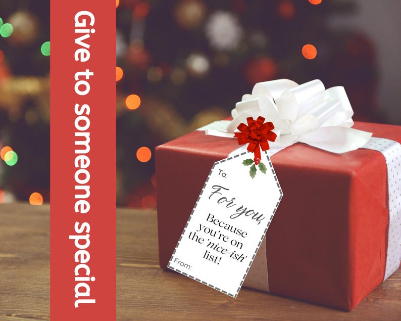 Printable Christmas Slogan Gift Tags X10 Sarcastic, Funny Quotes, PDF ...