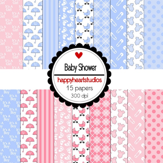 Baby Shower Digital Papers
