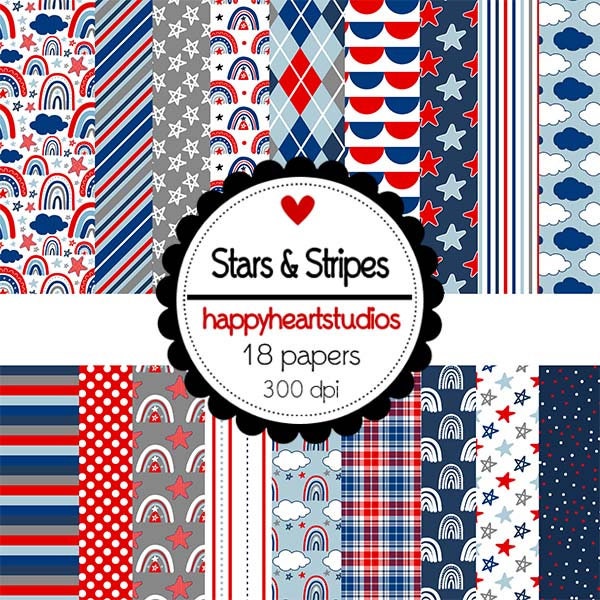 Digitalscrapbooking - Stars&stripes - Etsy