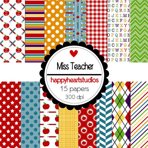 Digital Scrapbook Miss Teacher-INSTANT DOWNLOAD | Etsy