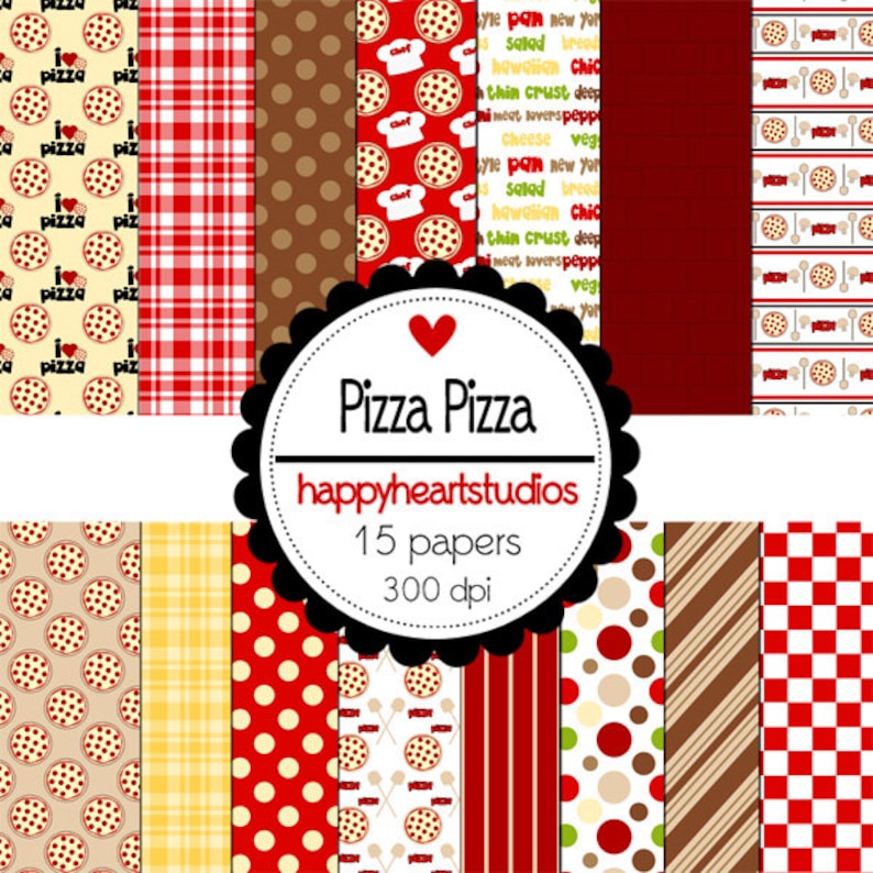 Digital Scrapbook Pizzapizza-instant DOWNLOAD - Etsy