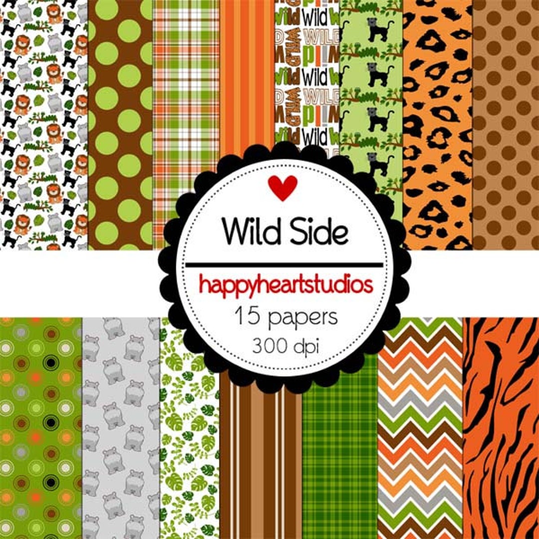 Digital Scrapbooking Wildside -INSTANT Download-jungle-safari,animals ...