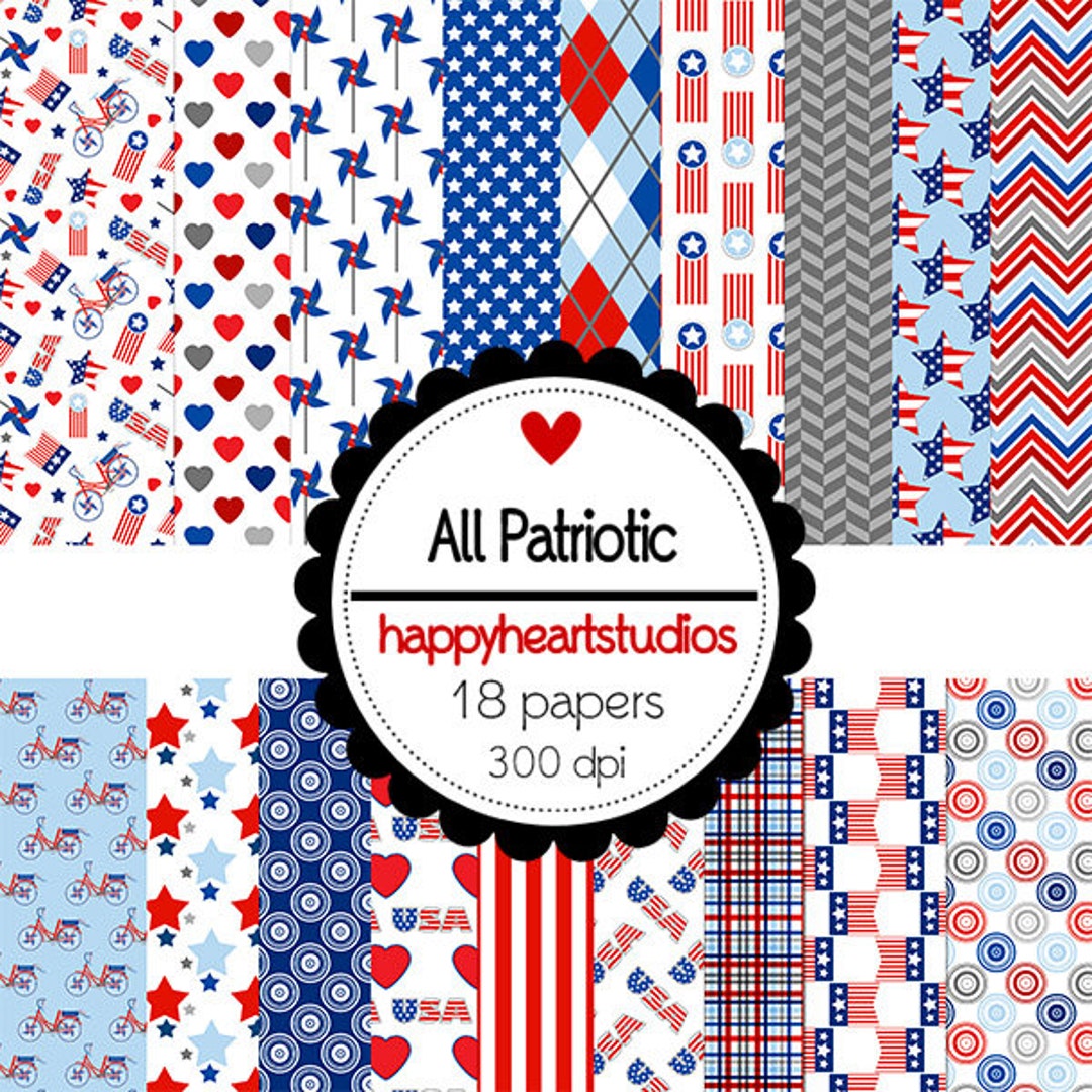 Digitalscrapbooking Allpatriotic -patriotic, America, USA Instant ...