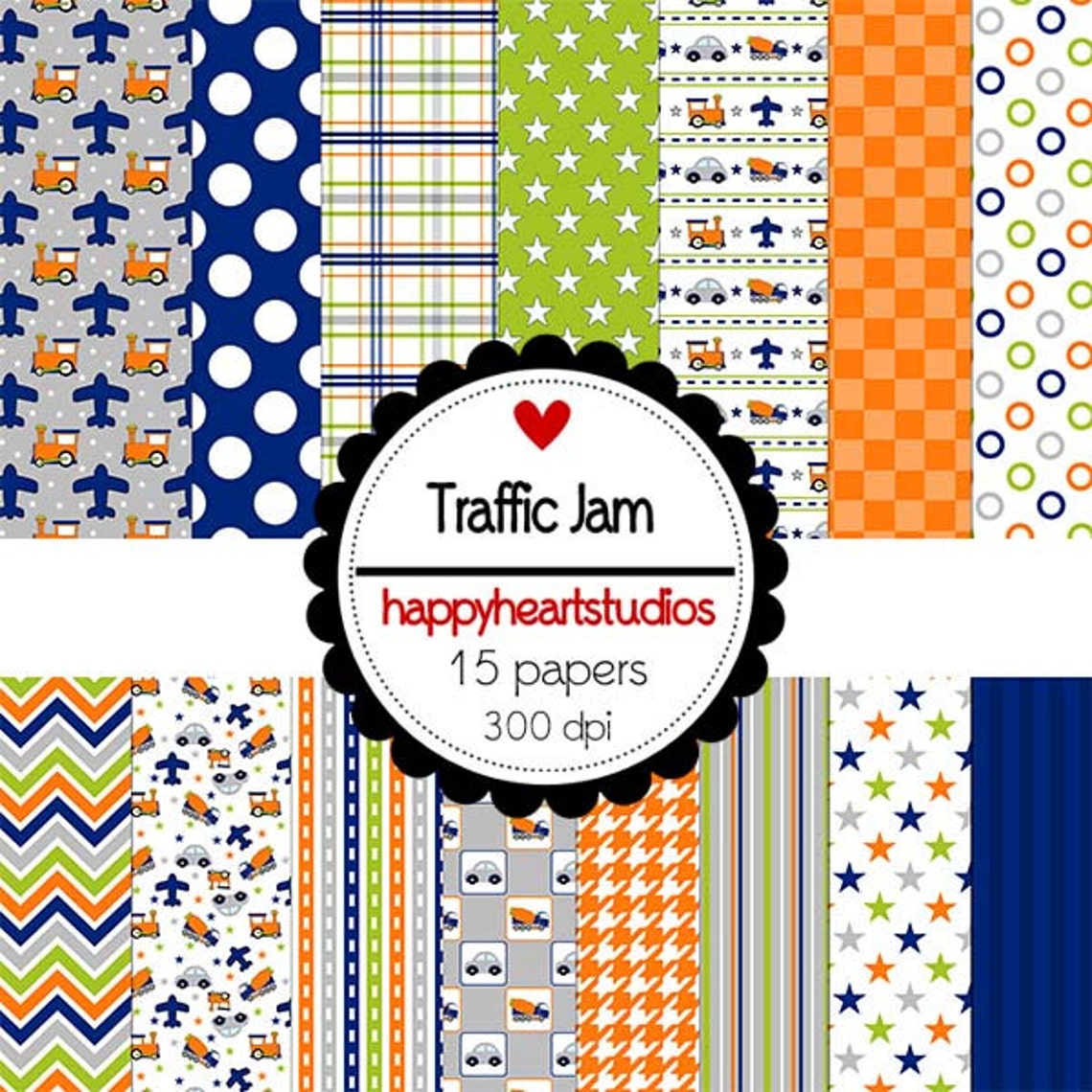 Digital Scrapbook Trafficjam-instant DOWNLOAD - Etsy