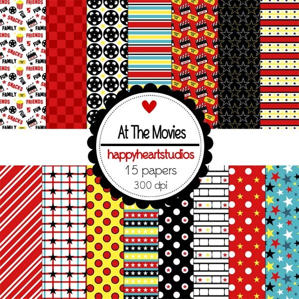Digital Scrapbook Atthemovies-instant DOWNLOAD - Etsy