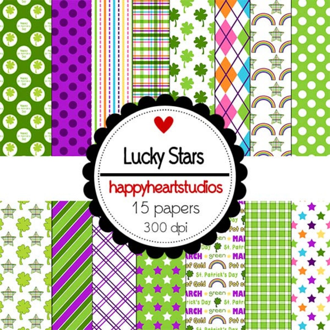 Digital Scrapbooking Luckystars-instant Download-st. Patricks - Etsy