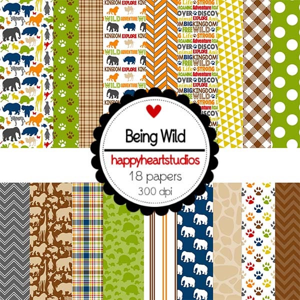Digital Scrapbooking Beingwild Jungle Safari Zoo Animals - Etsy