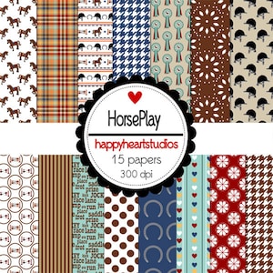 Equestrian Digital Papers, Horse Backgrounds, Equine Textures, Seamless ...