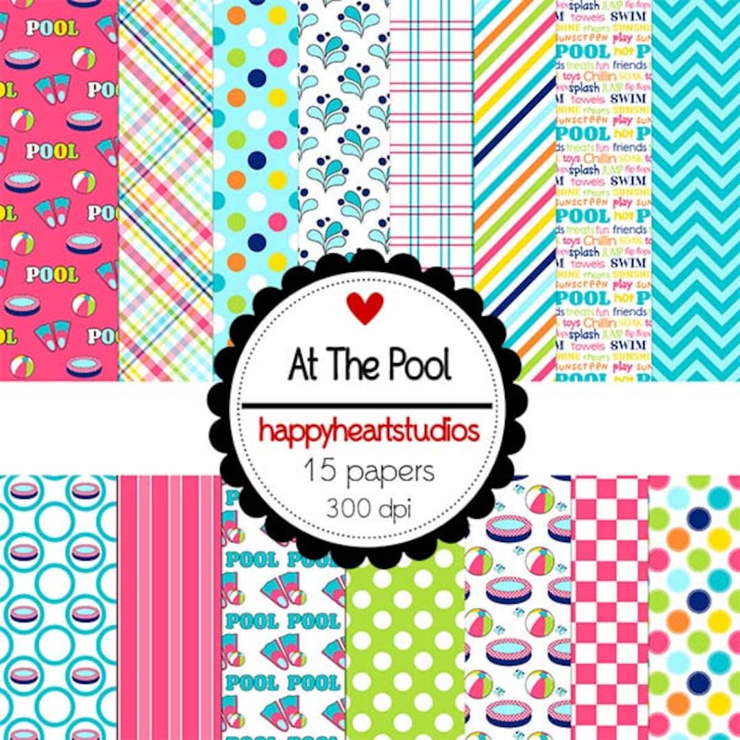 Digitalscrapbooking Atthepool -instantdownload -swim, Pool,summer - Etsy