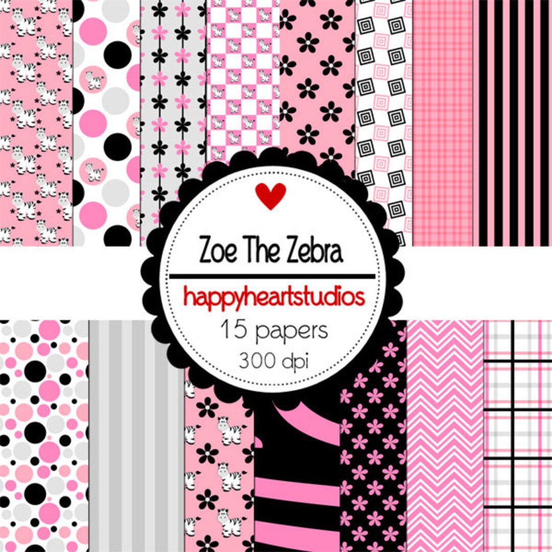 Digital Scrapbook Zoethezebra-instant DOWNLOAD - Etsy