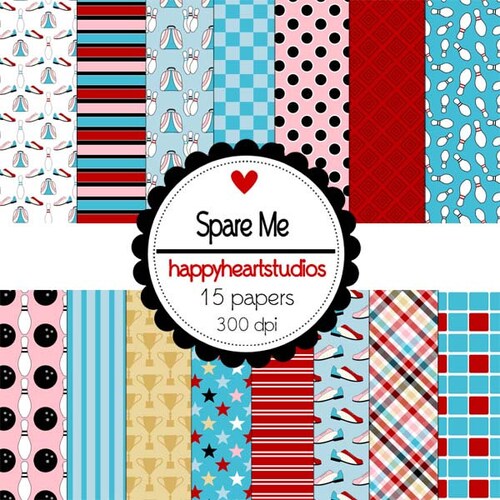 Bowling Seamless Digital Paper Pack Strike Scrapbook Papers | Etsy