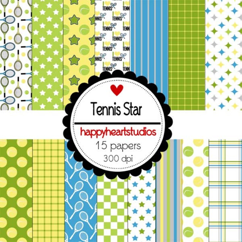 Tennis Digital Paper - Etsy