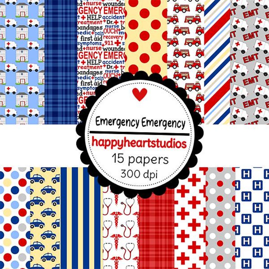 Digital Scrapbooking EMERGENCY Emergency-instant Download - EMT, Rescue ...