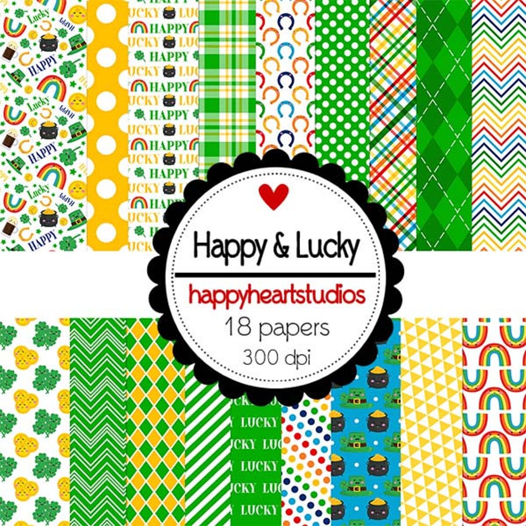 Digitalscrapbooking Happy&lucky Instantdownload - St Patricks Day - Etsy