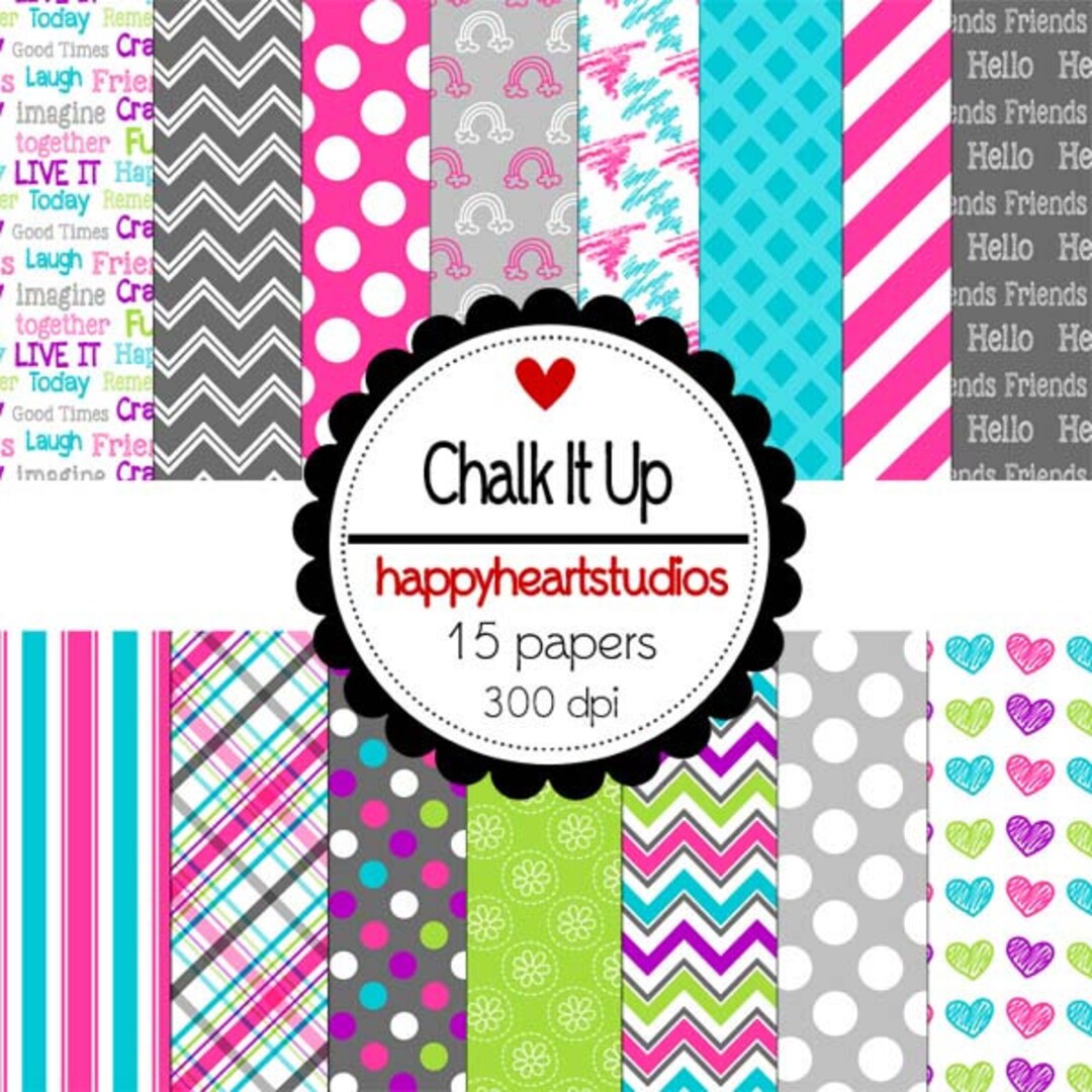 Digital Scrapbooking Chalk It up -INSTANT DOWNLOAD - Etsy