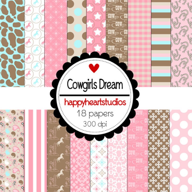 Digital Scrapbook Cowgirldreams-instant DOWNLOAD - Etsy