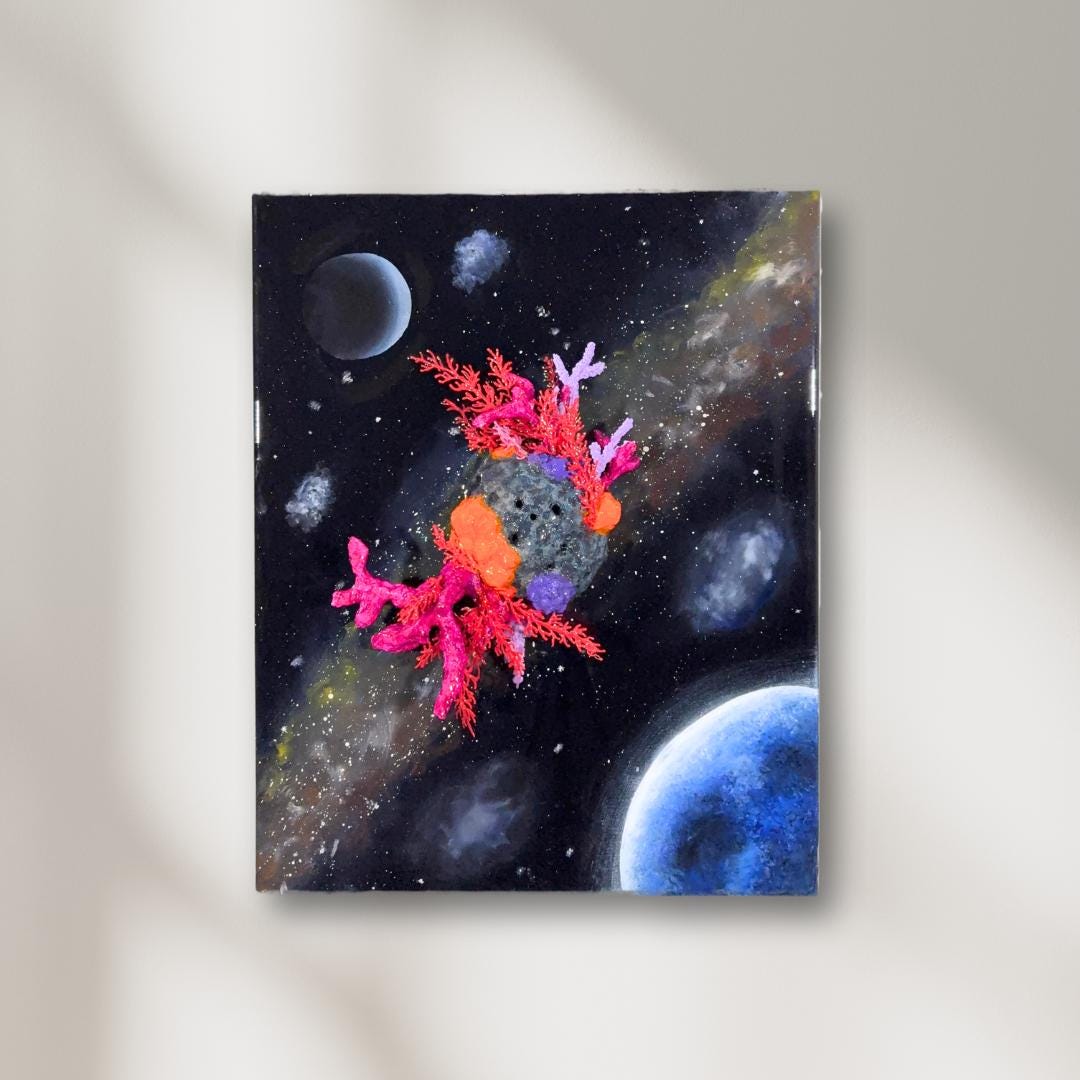 High Gloss 3D Coral Reef on Meteor Resin Wall Art | Epoxy Resin Wall ...