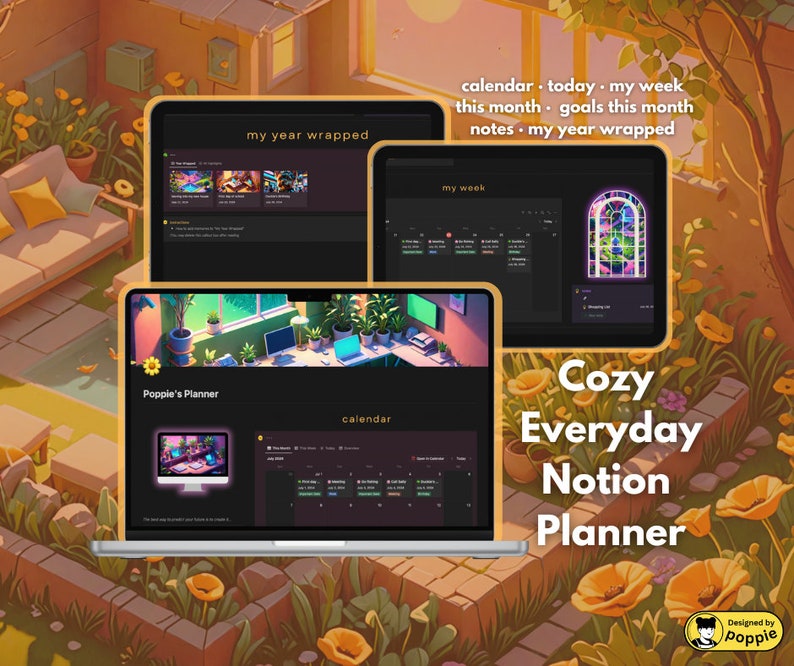 Cozy Notion Life Planner: Daily, Weekly, Monthly Template (digital ...
