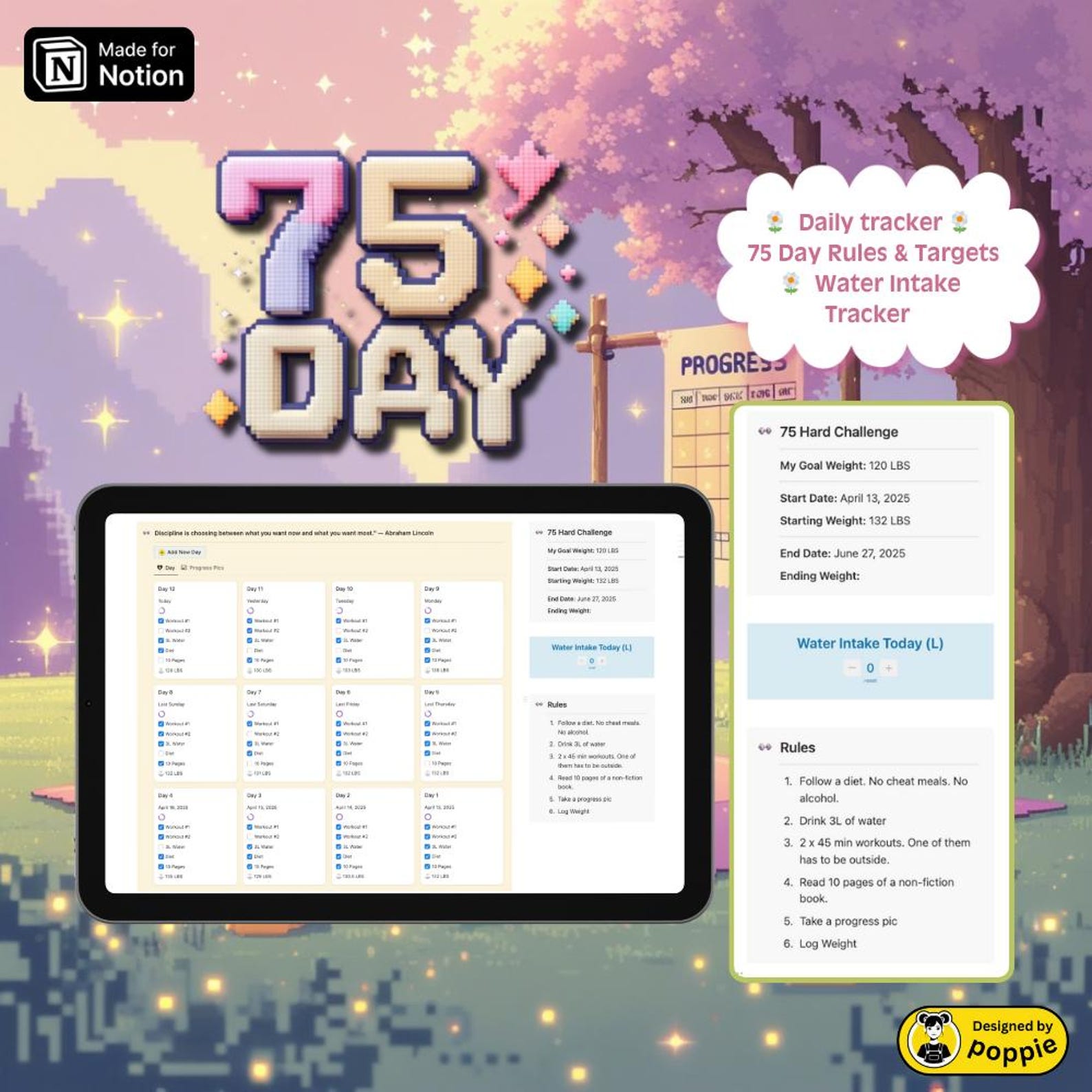 75 Day Challenge Notion Template: Gamified Habit Tracker (digital ...