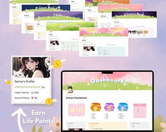 Aesthetic Notion Template Cute Sonny Angel Calendar Digital Notion ...