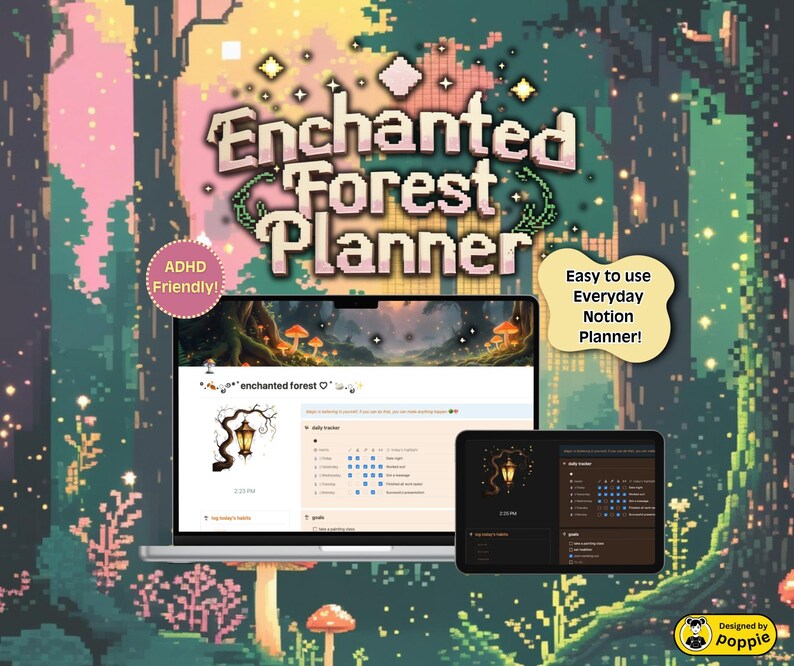 Enchanted Forest Notion Planner: Whimsical Habit Tracker & Goal Planner ...