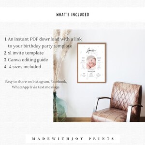 Editable 1st Birthday Party Welcome Board Sign, Birthday Sign, Welcome ...