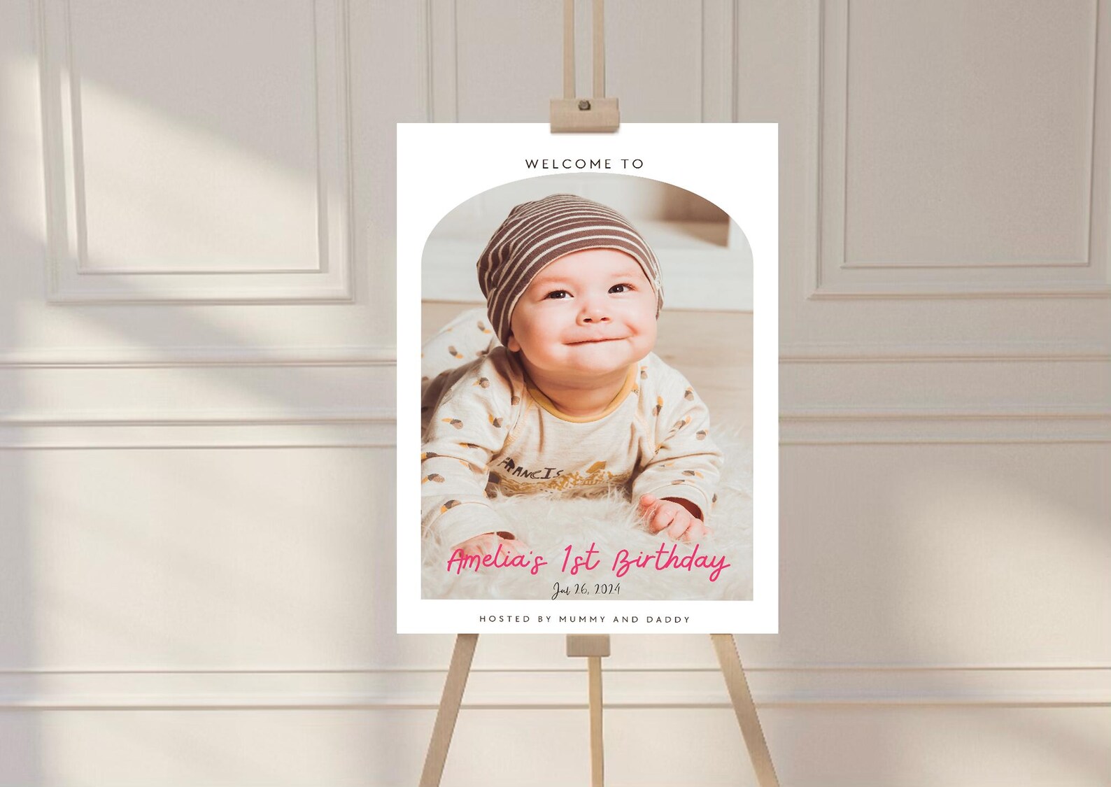Editable Personalised 1st Birthday Party Welcome Board Sign, Birthday ...