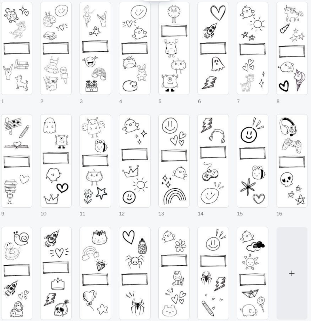DIY Doodle Bookmarks | Instant Download - Etsy