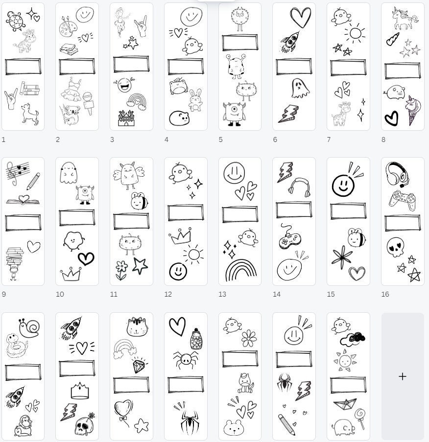 DIY Doodle Bookmarks | Instant Download - Etsy