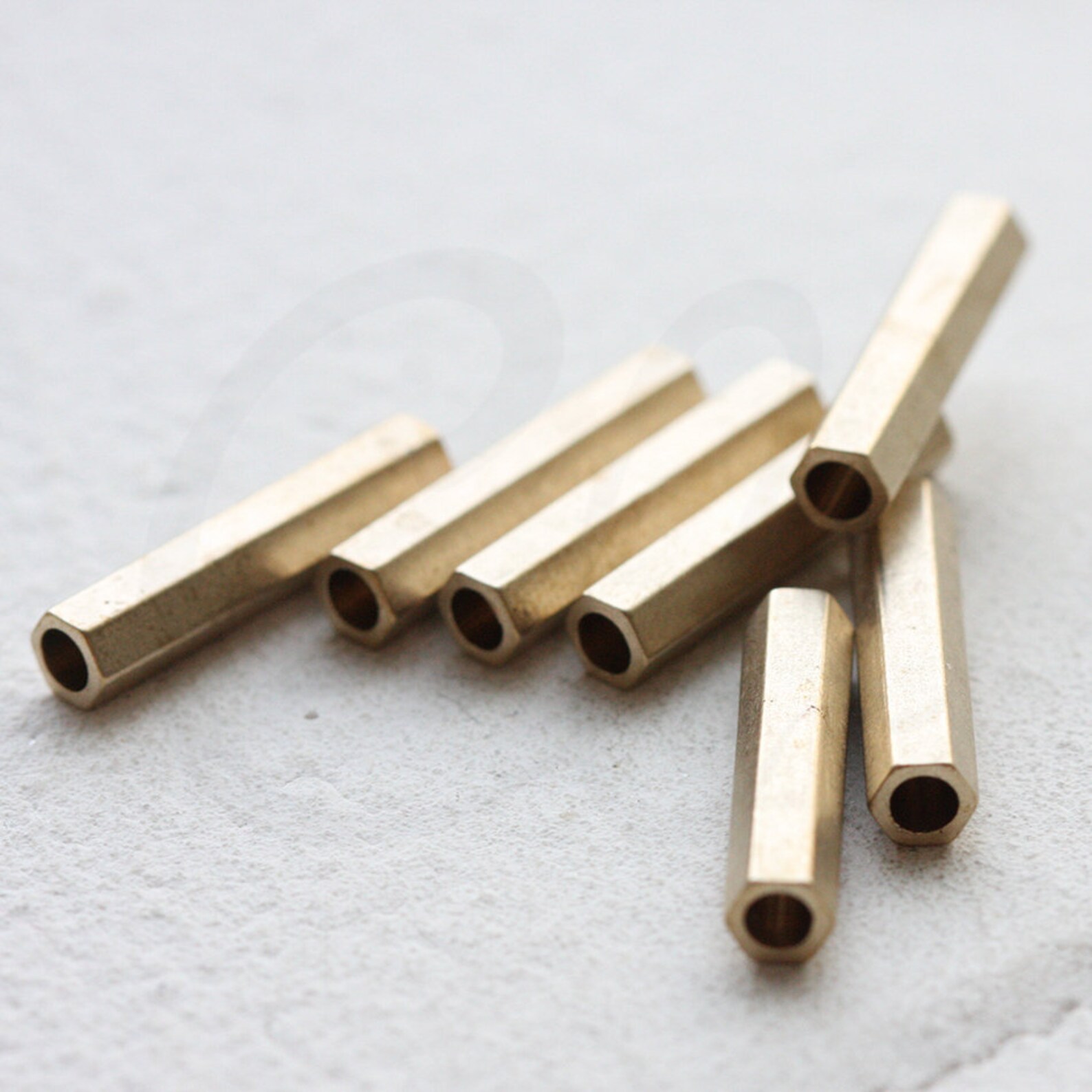 4 Pieces Raw Brass Tube Spacer - Hexagon 4x20mm (4816C) - Etsy