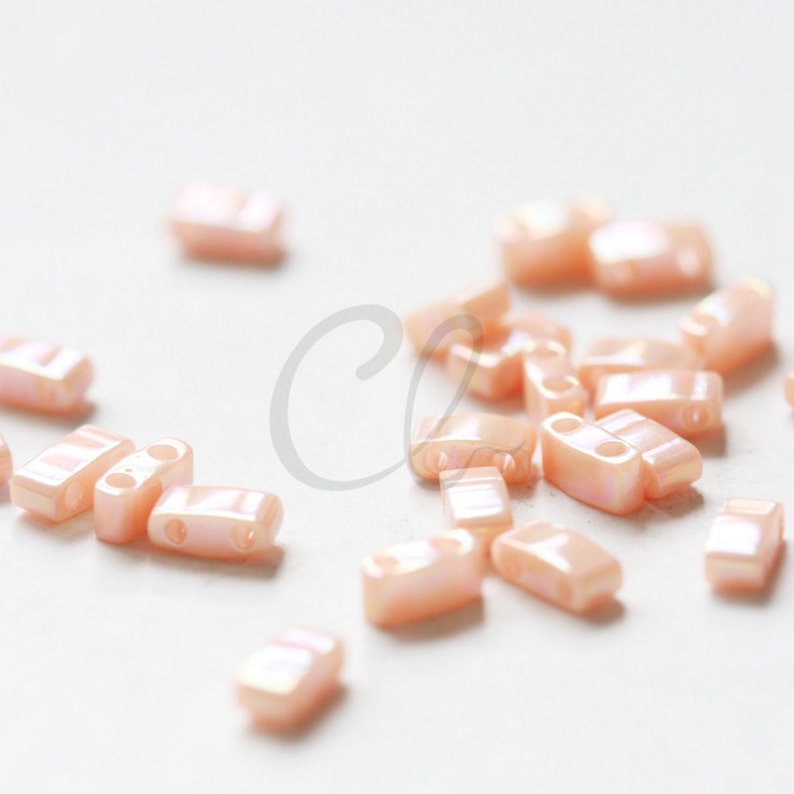 5 Grams Japanese Miyuki Tila Half Cut Beads-peach Opaque AB (HTL596 ...