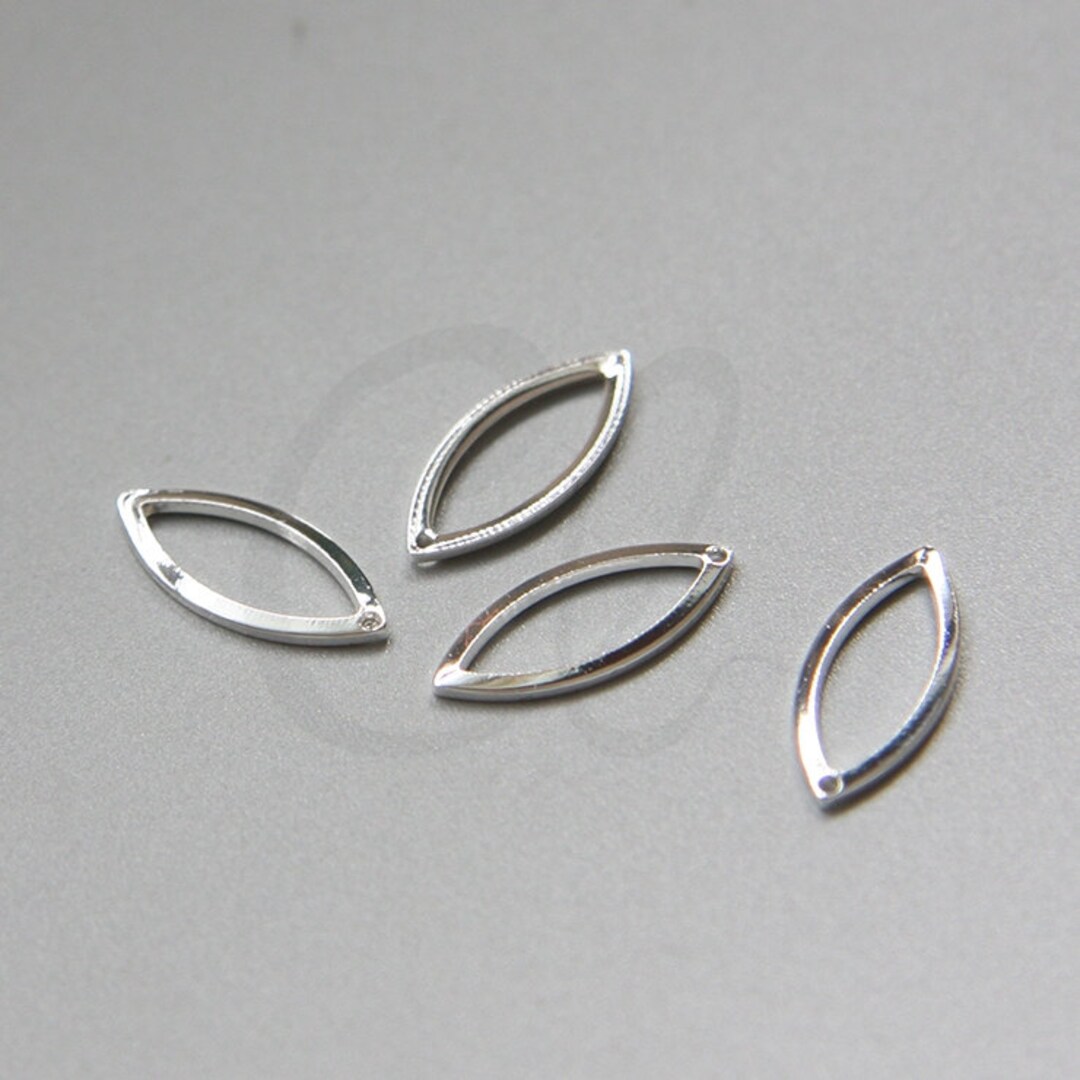 2 Pieces Premium Silver Plated Brass Base Charm Oval - 16x7mm (3101C-N ...