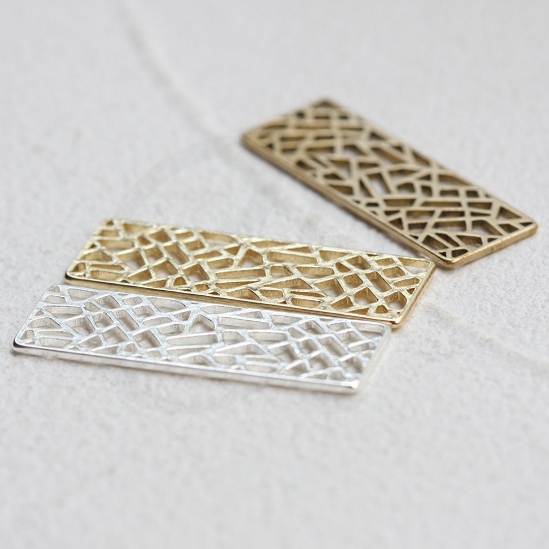 One Piece Solid Brass Rectangle Charm - 30x10mm (4684C) - Etsy