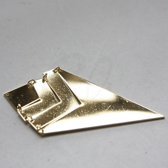 One Set Premium Gold Plated Triangle Pendant Geometry - Etsy