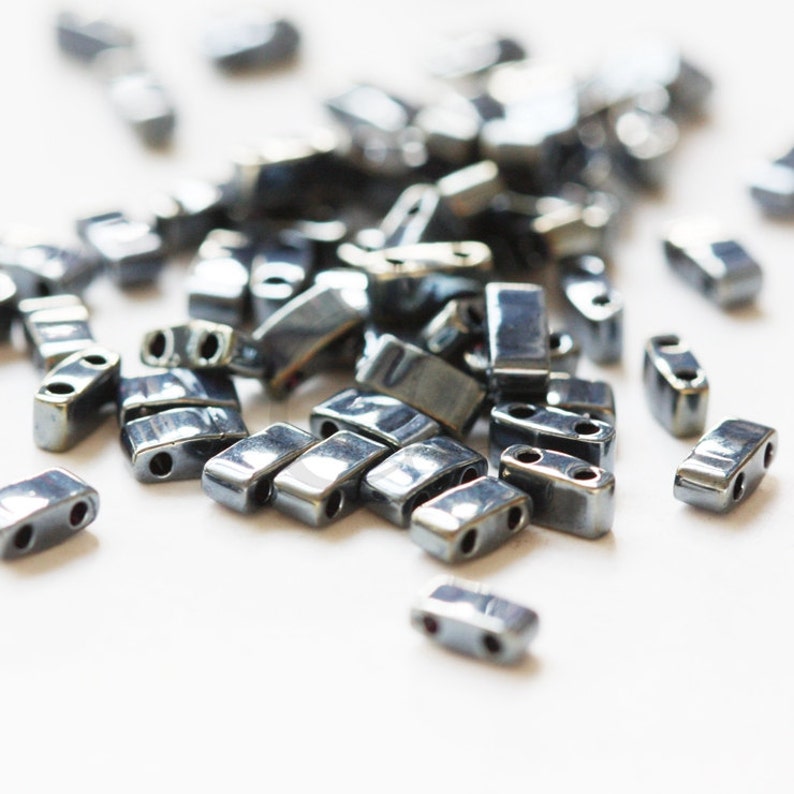 5 Grams Japanese Miyuki Tila Half Cut Beads-light Gunmetal Opaque ...