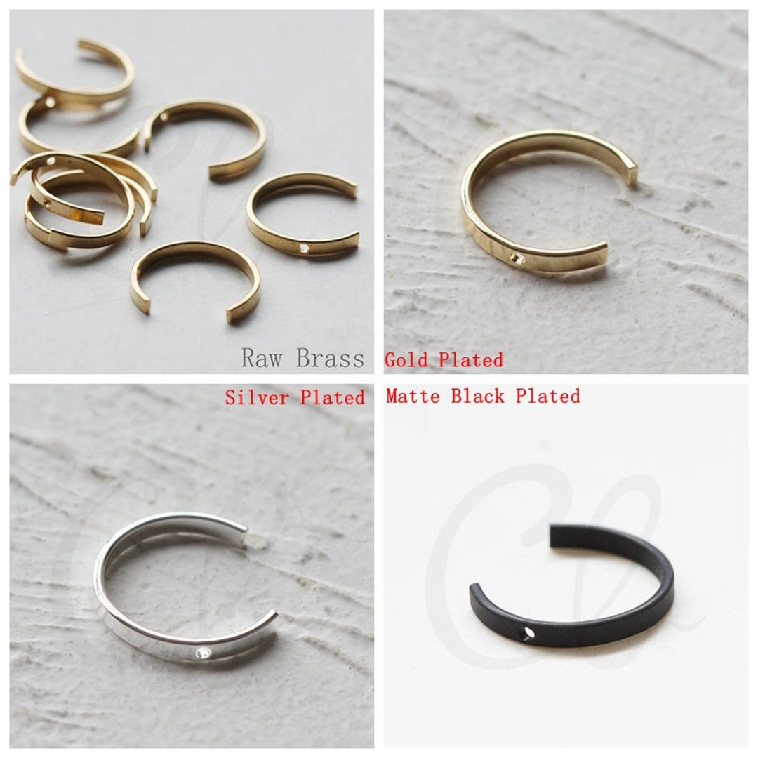 Brass Base One Hole Curved Charm - Half Circle - Open Circle 19x17mm ...