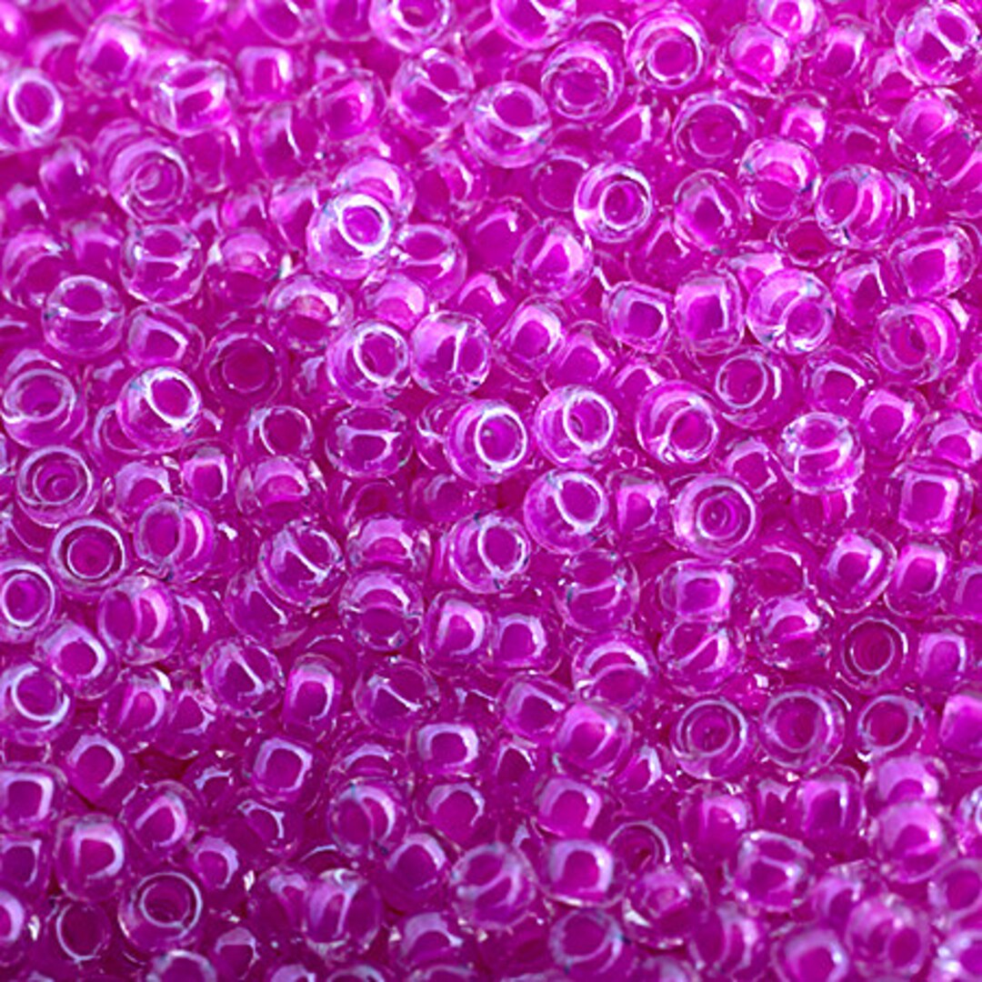 10 Grams Japanese Miyuki 11/0 Seed Beads - C/L Fuschia Luminous Neon ...