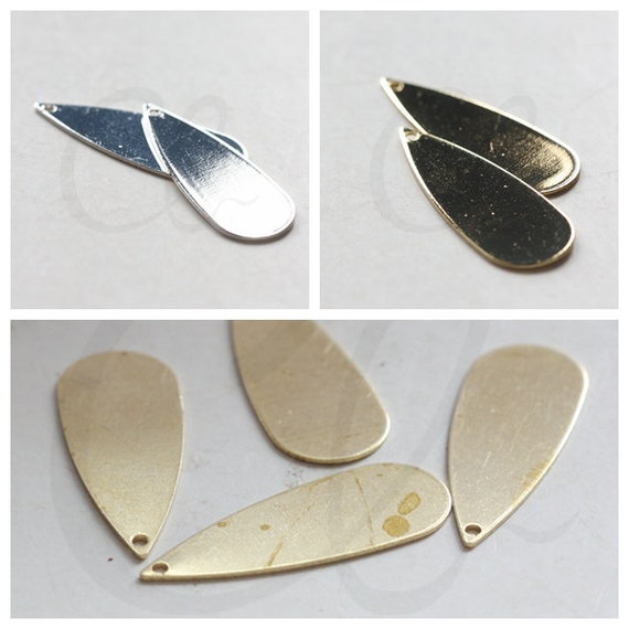 Solid Brass Long Tear Drop Charm 27x10mm 3763C-V-121 | Etsy