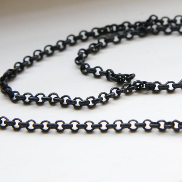 Black Rolo Chain - Etsy