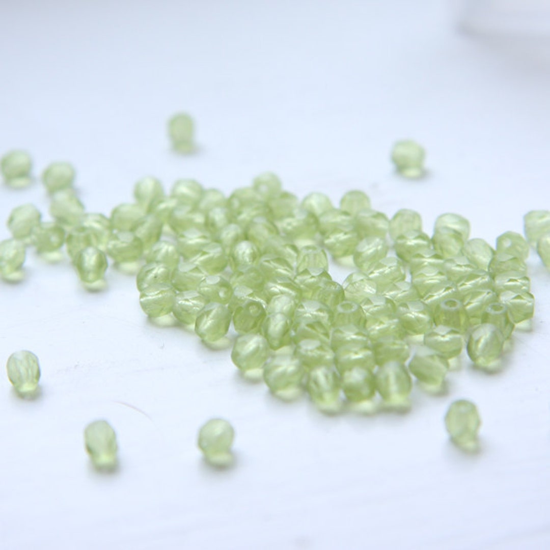 50 Pieces Czech Fire Polish Glass Faceted Round-matte Transparent ...