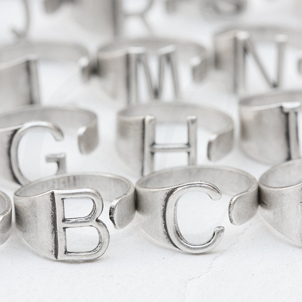 Finger Letter Ring - Etsy