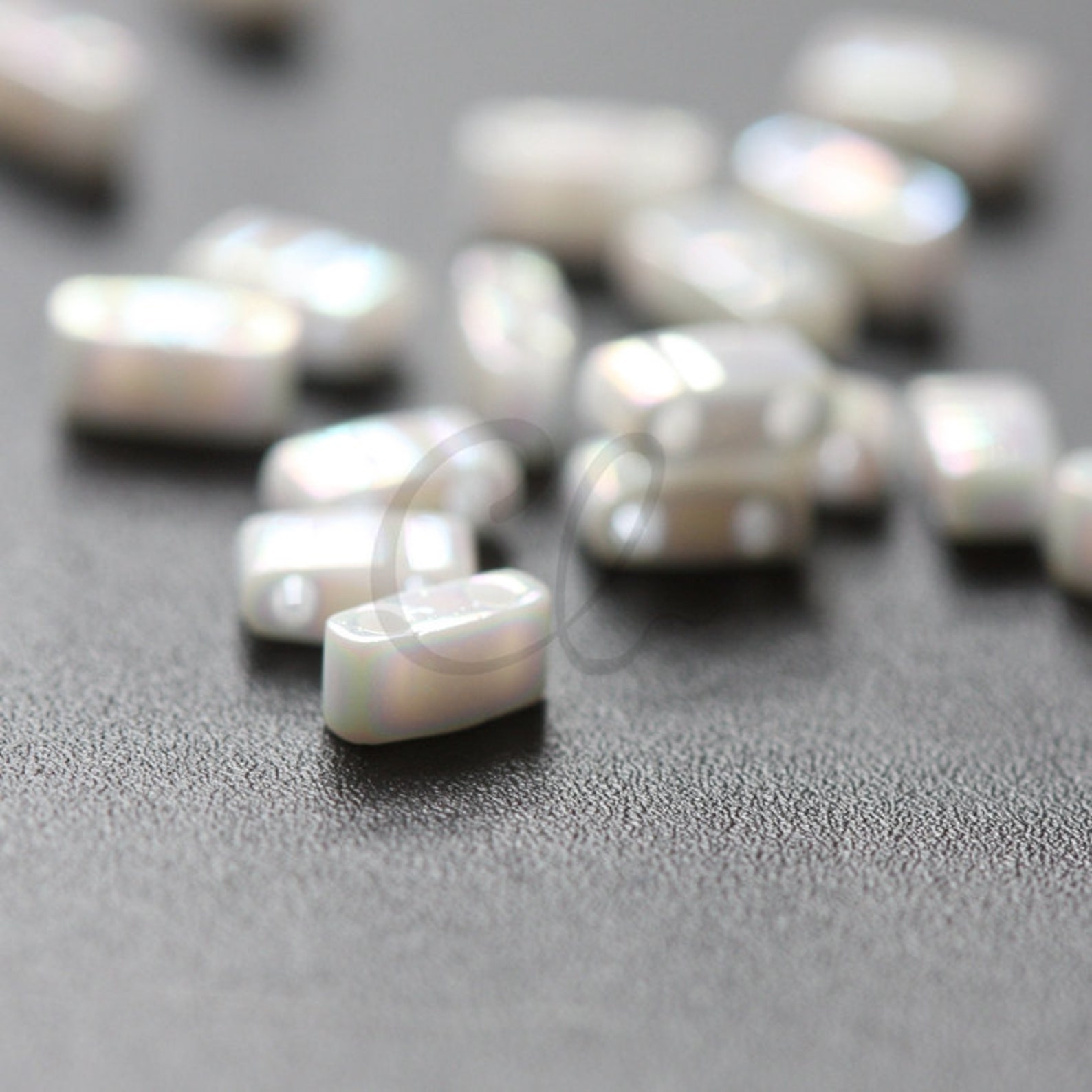 5 Grams Japanese Miyuki Tila Half Cut Beads-white Peral Opaque AB ...